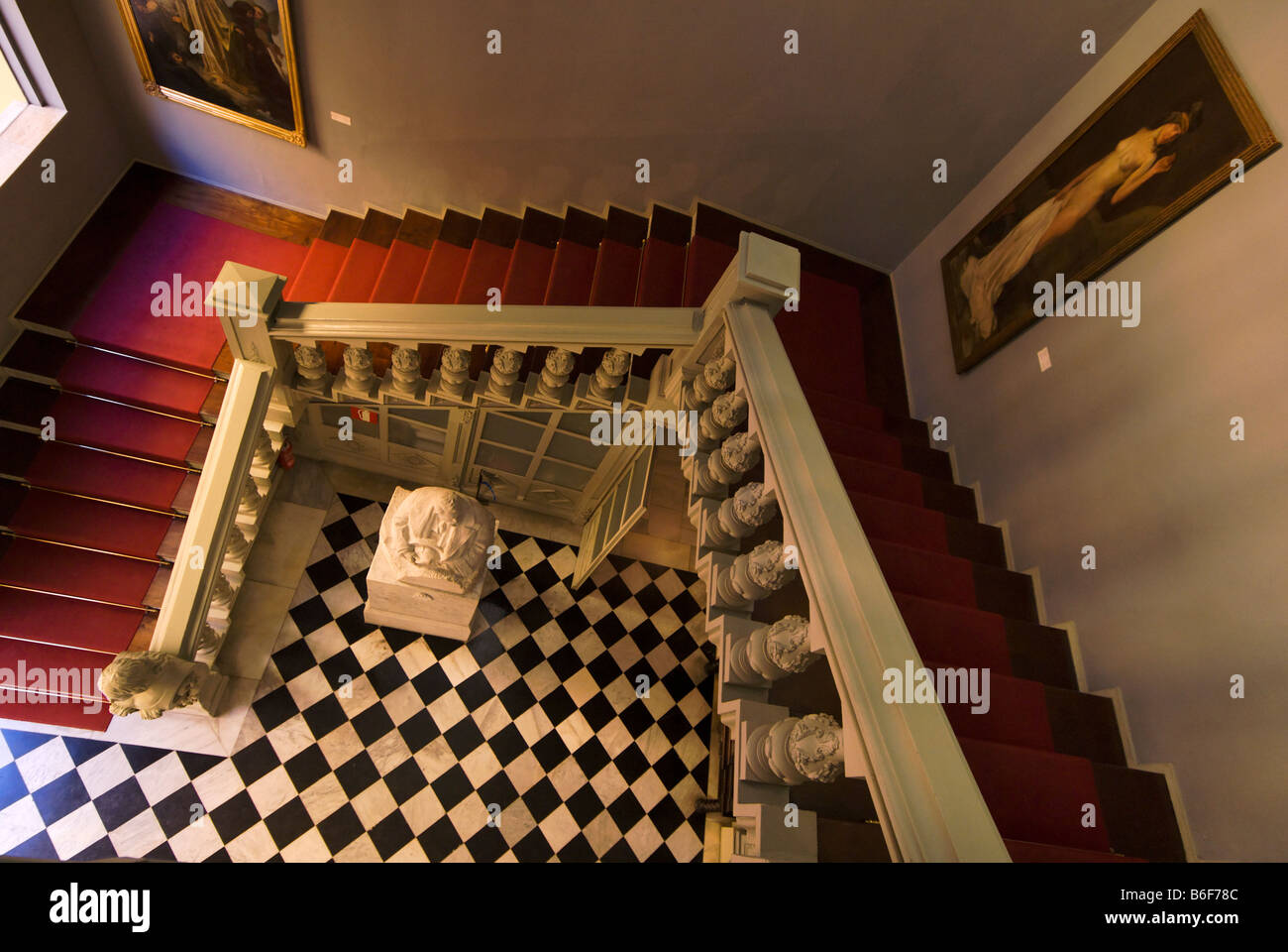 Stairway inside the City Museum of Valencia building Spain Museo de la ...