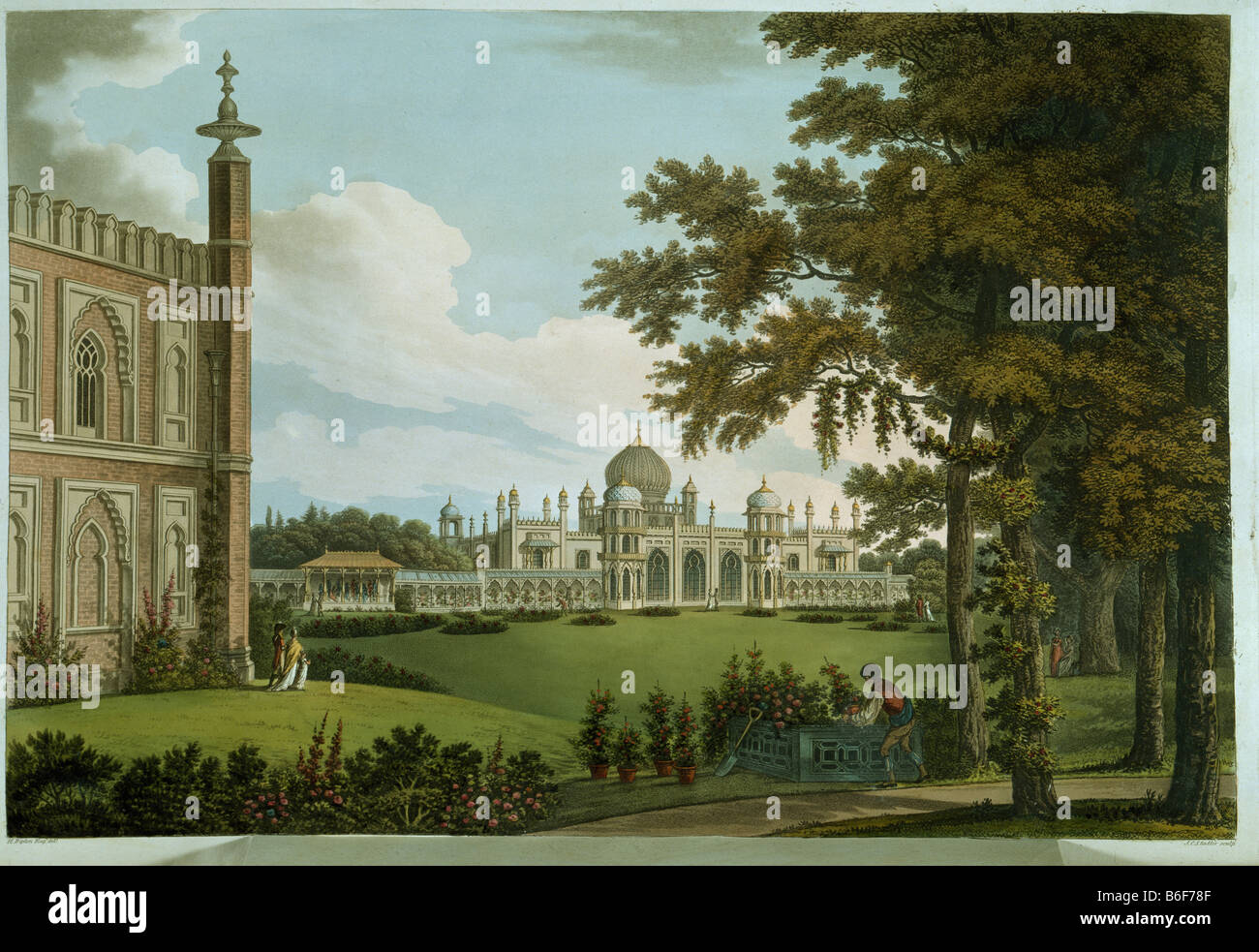The Royal Pavilion, Brighton. Repton's designs for the western grounds ...