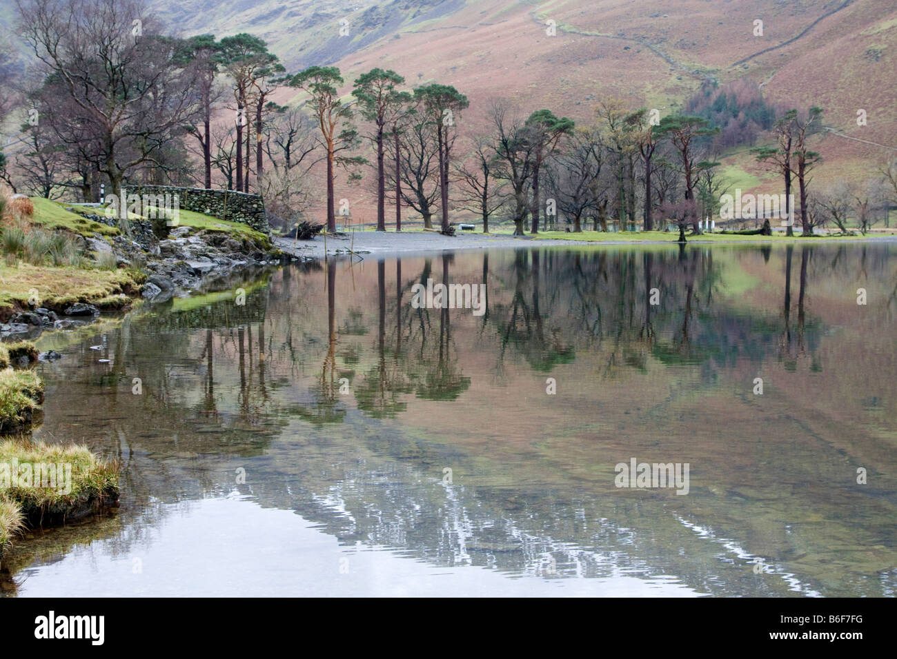 buttermere lake winter lake district national park cumbria england uk ...