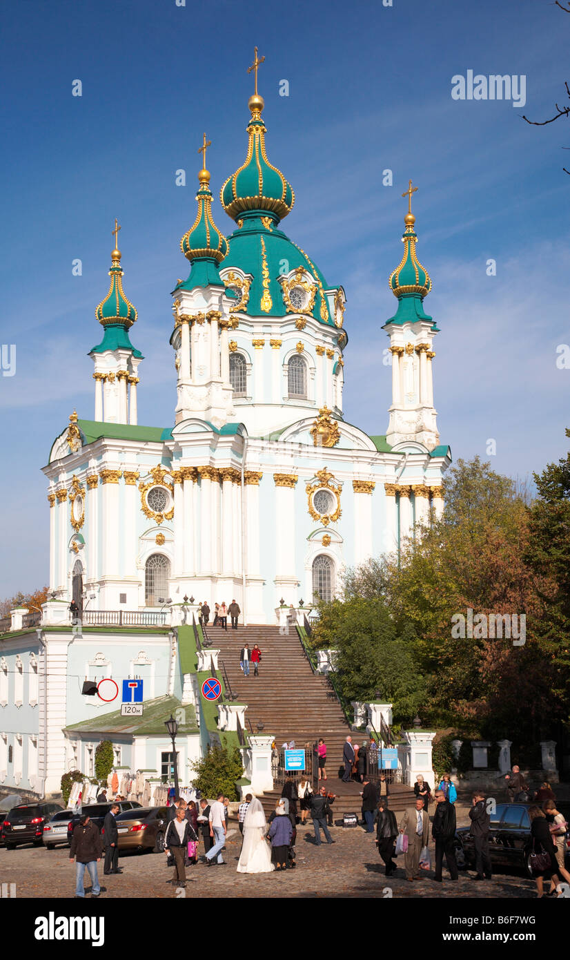 Kyiv "Saint Andrew's Church" building. Kiev-City centre, Ukraine Stock ...