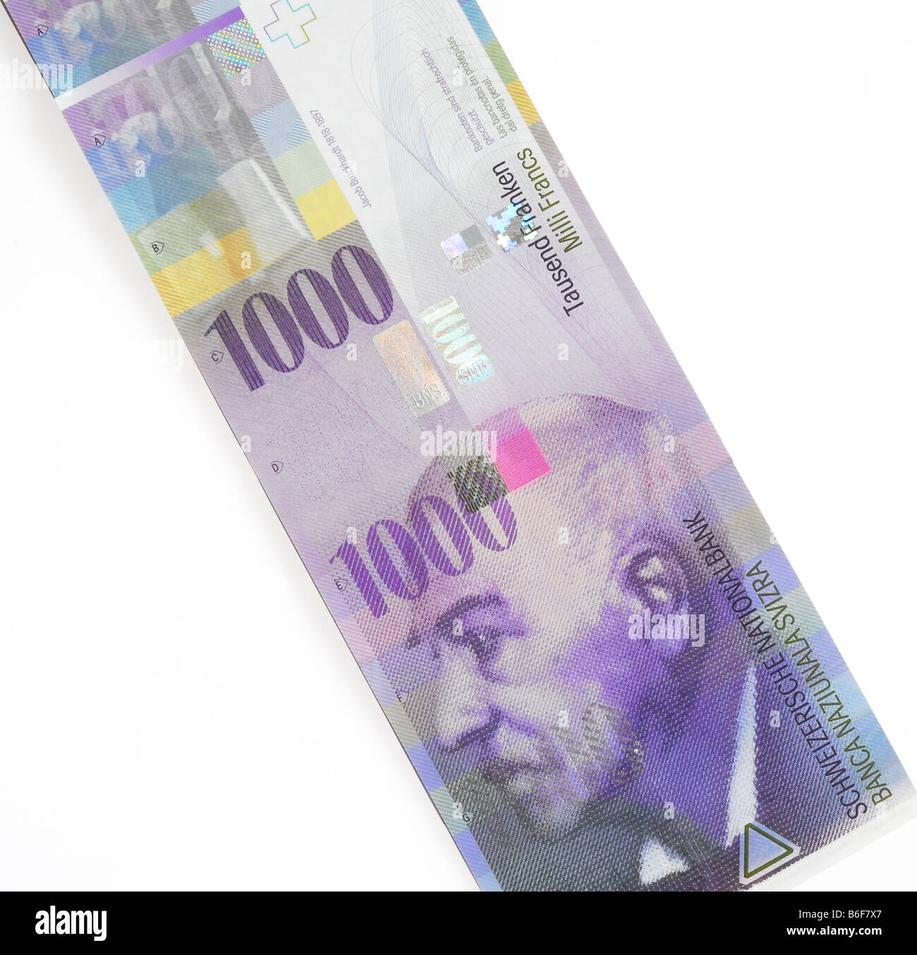 1000 or one thousand Swiss Franc bank note, Switzerland Stock Photo - Alamy