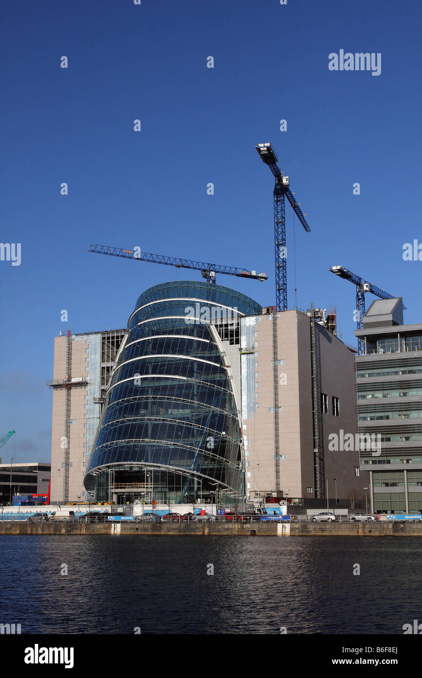 Modern buildings in the Docklands district of the city of Dublin in the ...