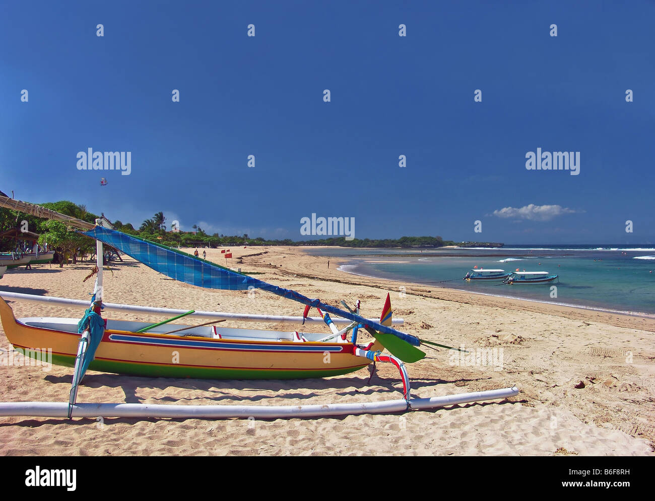 Colorful Balinese Fisher Boats at Nusa Dua Beach in Bali, Indonesia ...