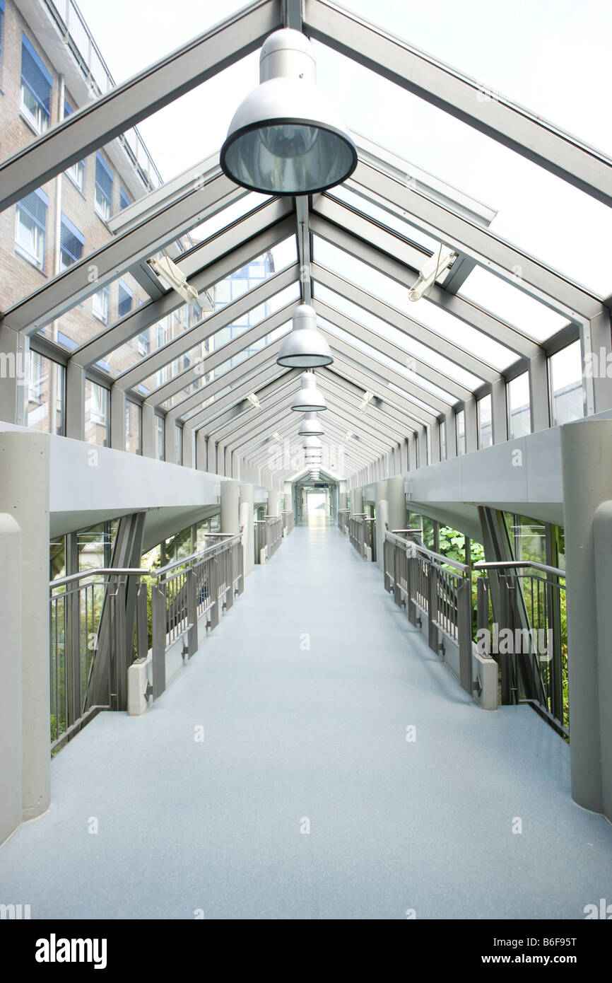 Corridor of glass and concrete Stock Photo - Alamy