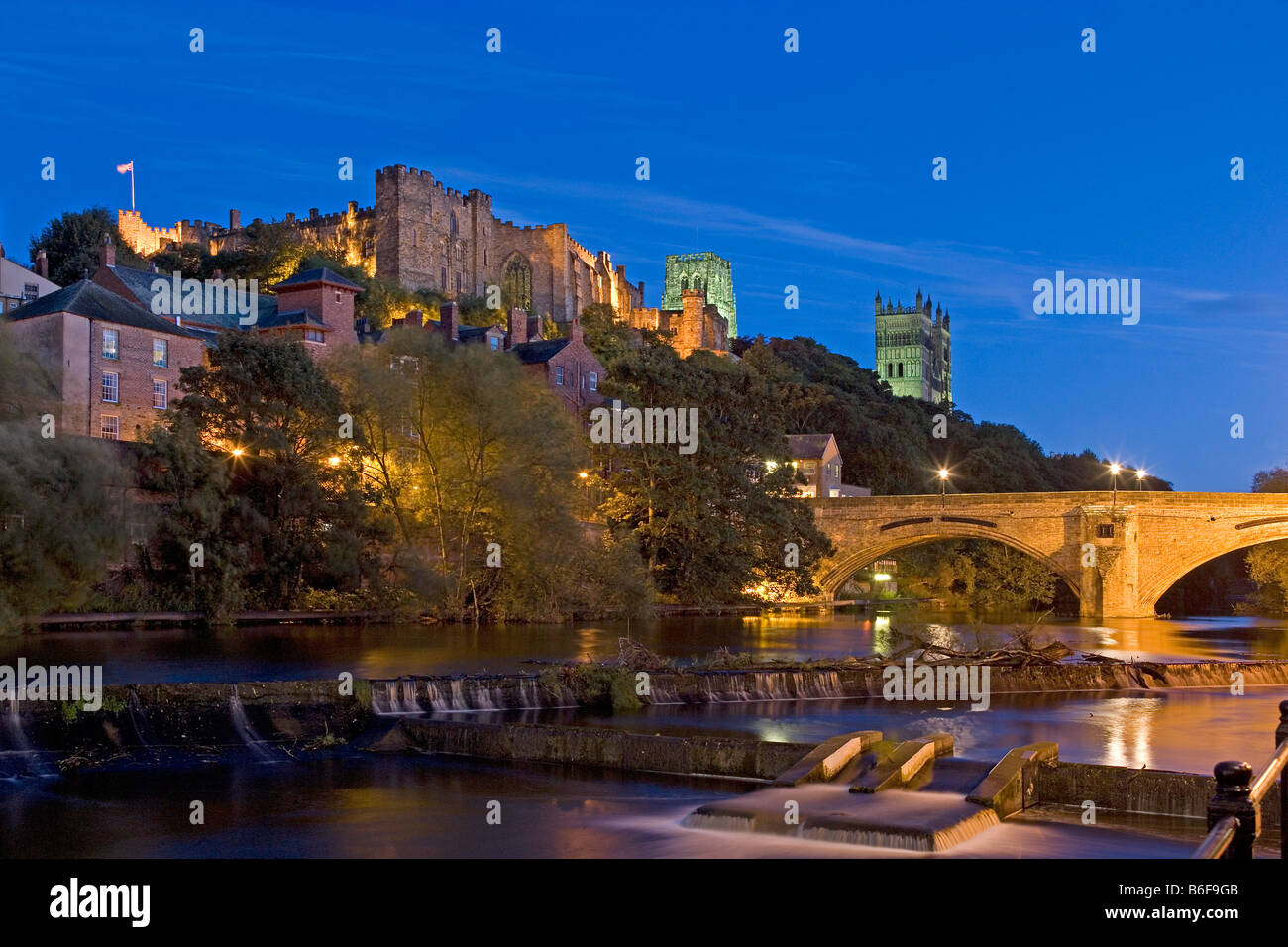 Durham River Wear Framwellgate Bridge medieval bridge riverside castle ...