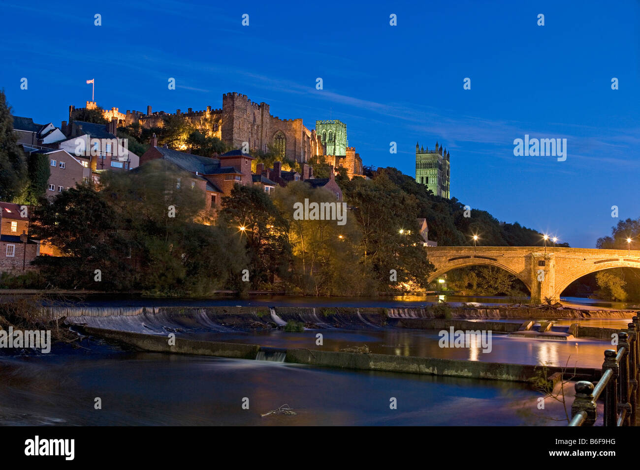 Durham River Wear Framwellgate Bridge medieval bridge riverside castle ...