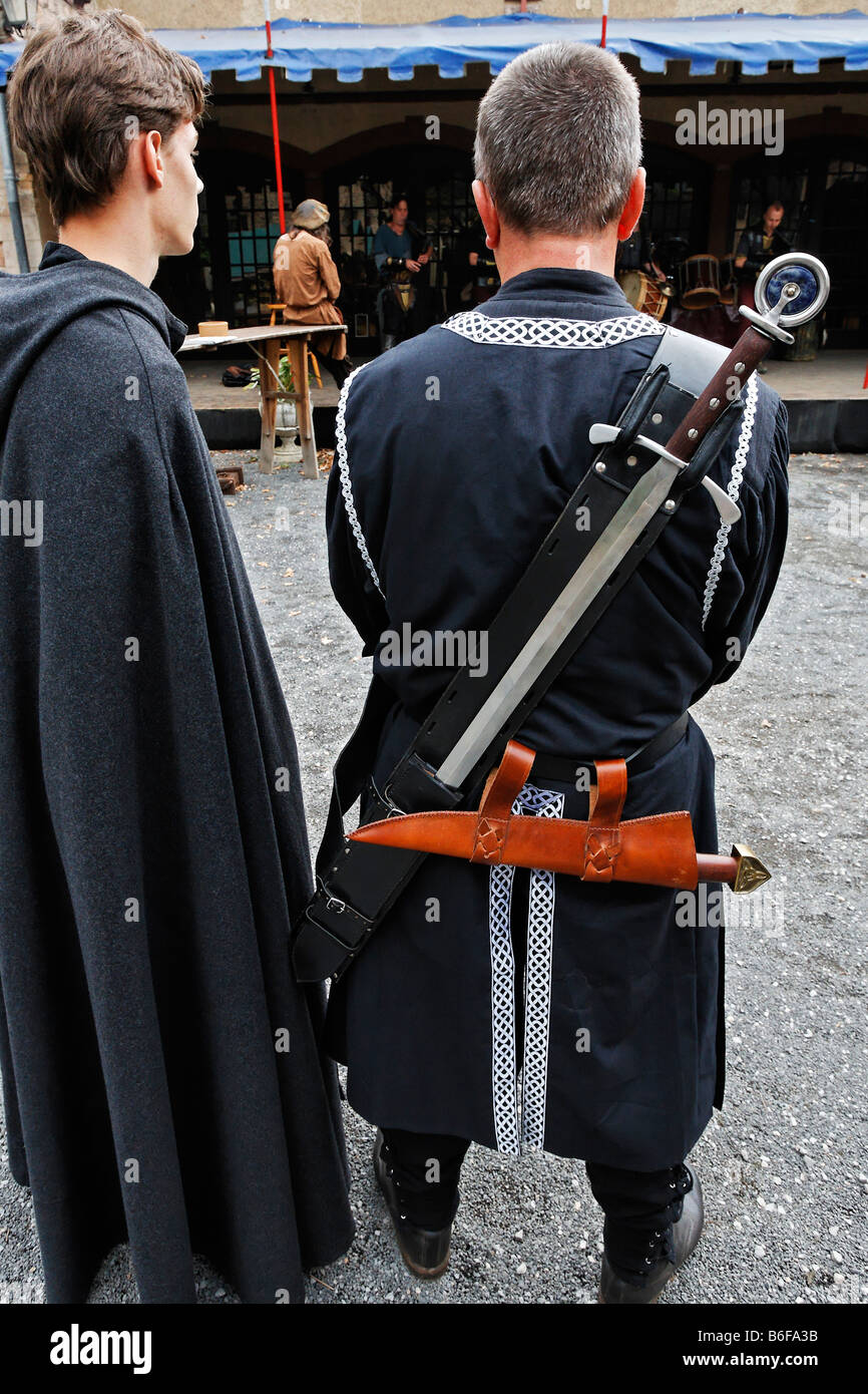 Man dressed as a knight with a sword and a dagger, Knight Festival ...