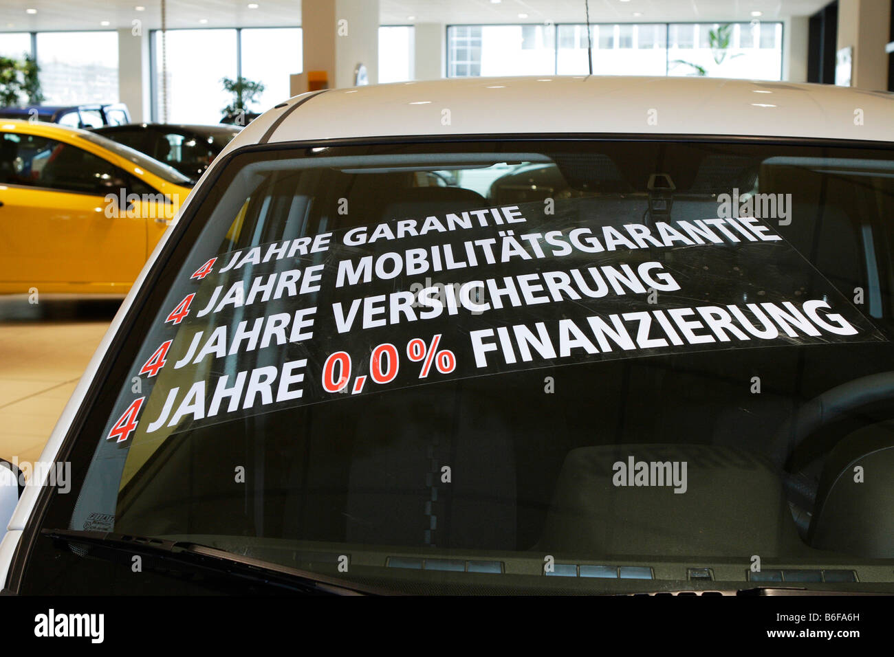 Lettering on a windscreen, special finance, car dealership Stock Photo ...