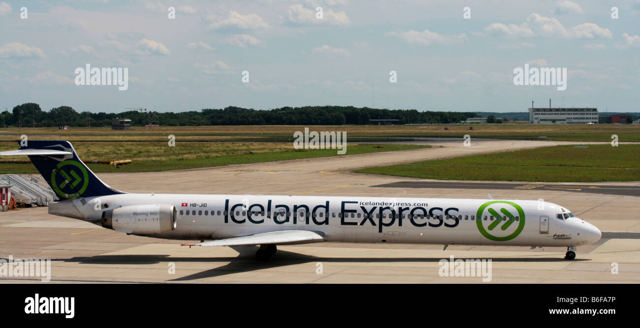 Iceland Express aircraft at the old airport Berlin Schoenefeld, Berlin ...