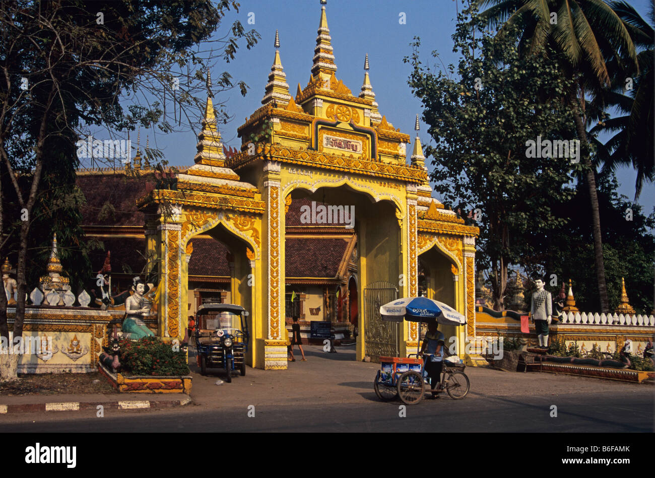 Entrance Gate to Wat Si Muang Buddhist Temple Monastery and Site of the ...