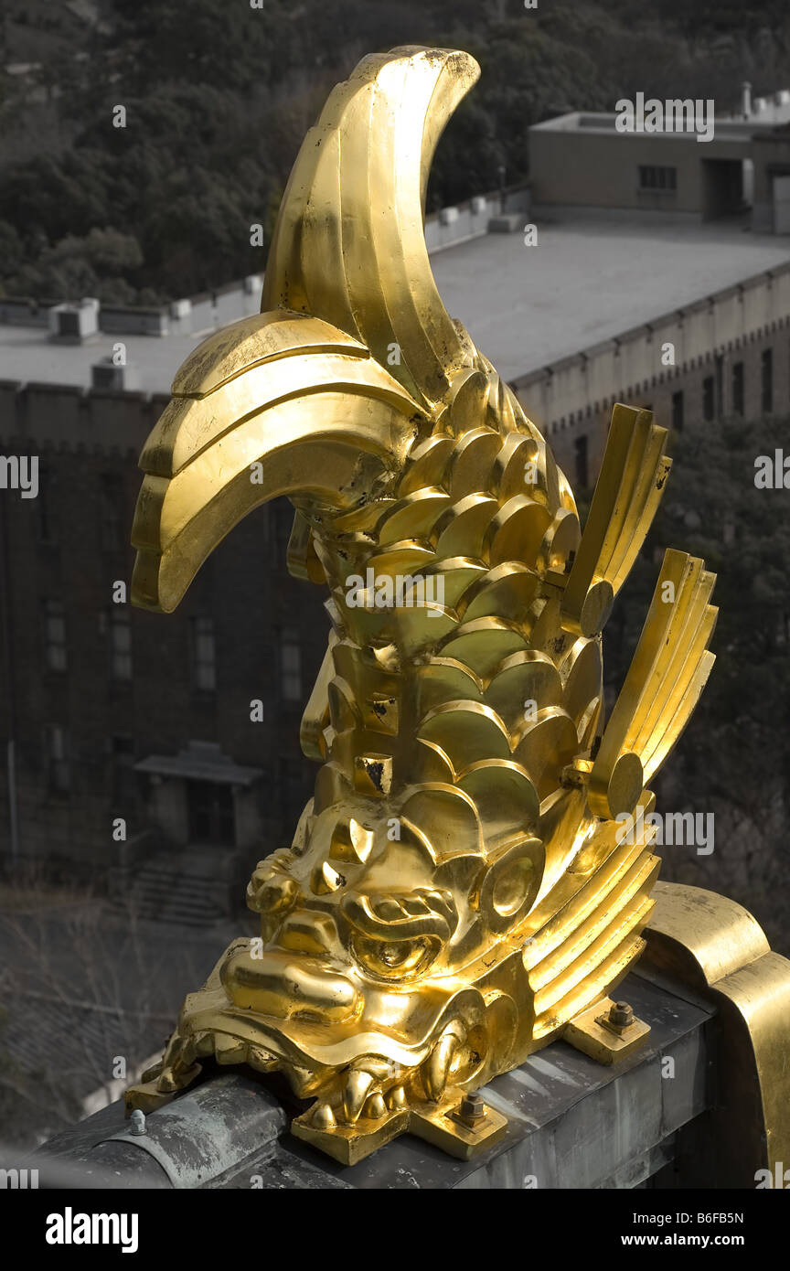 golden Carp roof tile from the roof of the Osaka Castle, Japan, Osaka ...