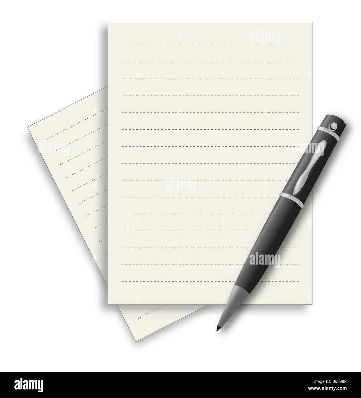 Blank paper with pen Stock Photo - Alamy
