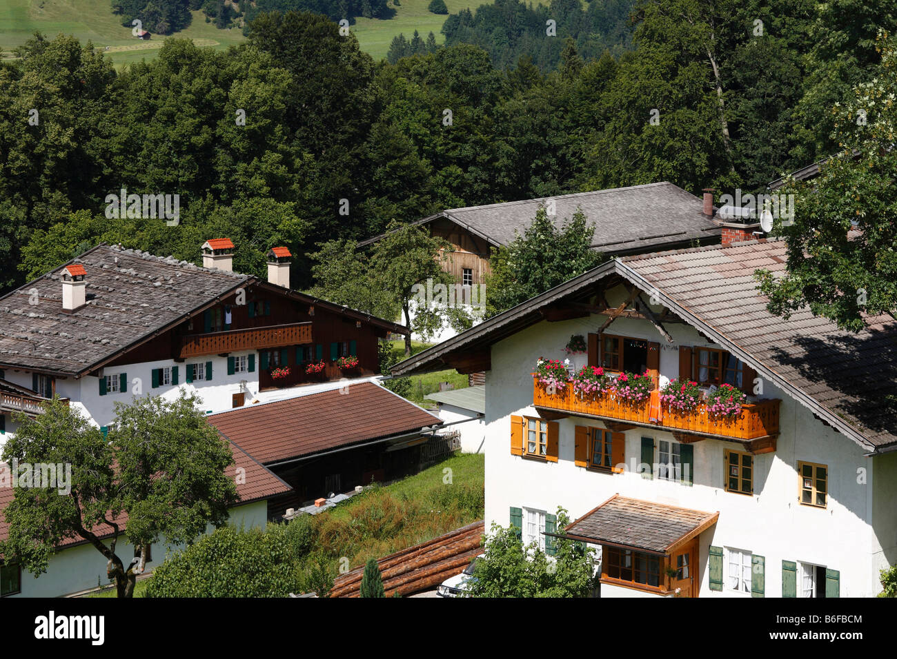 Wamberg near Garmisch-Partenkirchen, Werdenfelser Land, Bavaria ...