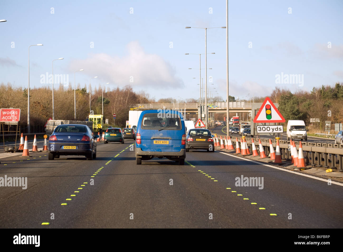 Roadworks on the M25, Hertfordshire, England Stock Photo - Alamy