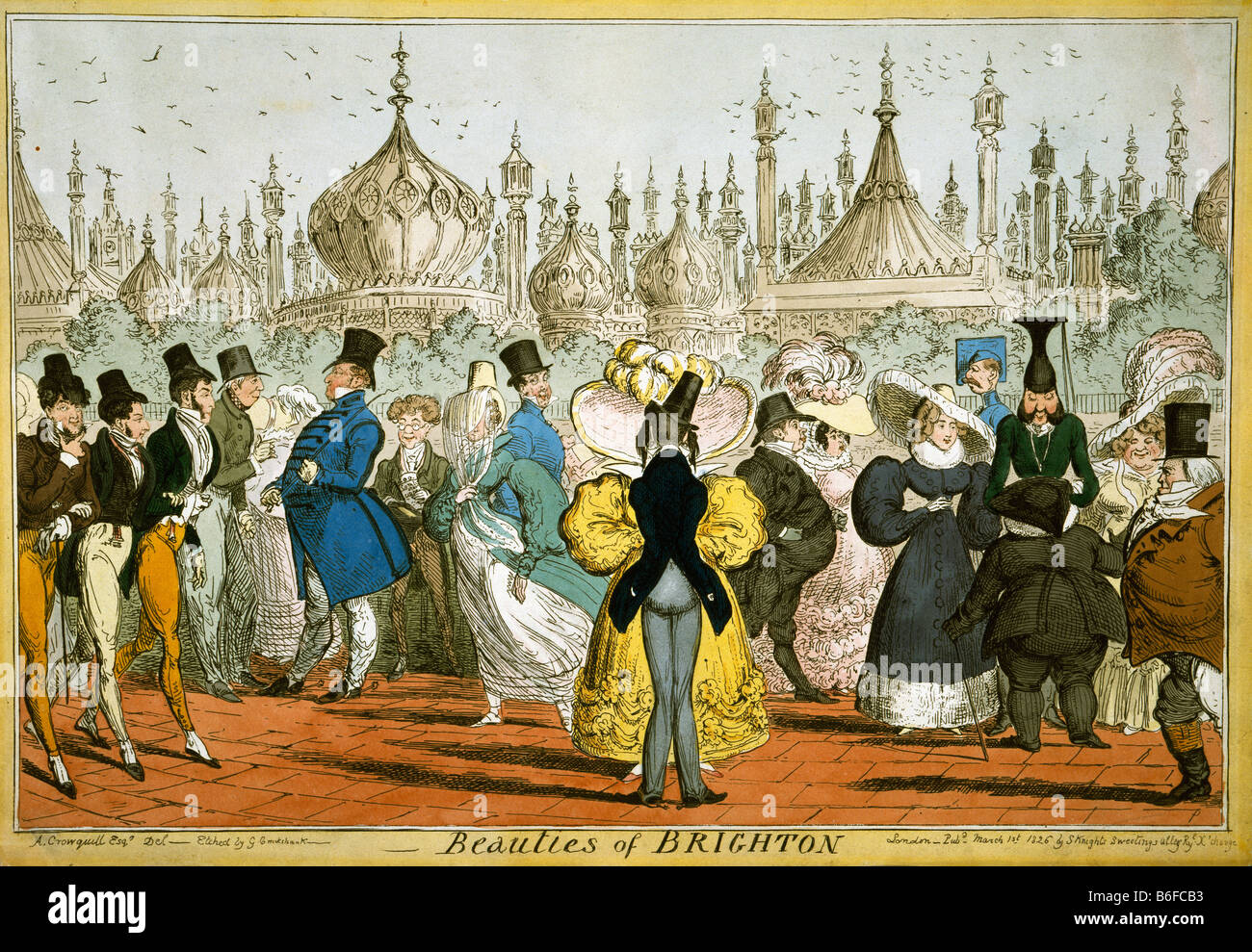 Beauties of Brighton: Cruikshank Cartoon Stock Photo - Alamy