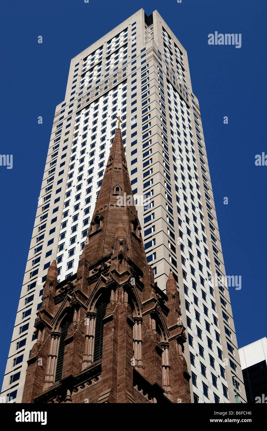 Old church in front of a skyscraper, New York City, USA Stock Photo - Alamy