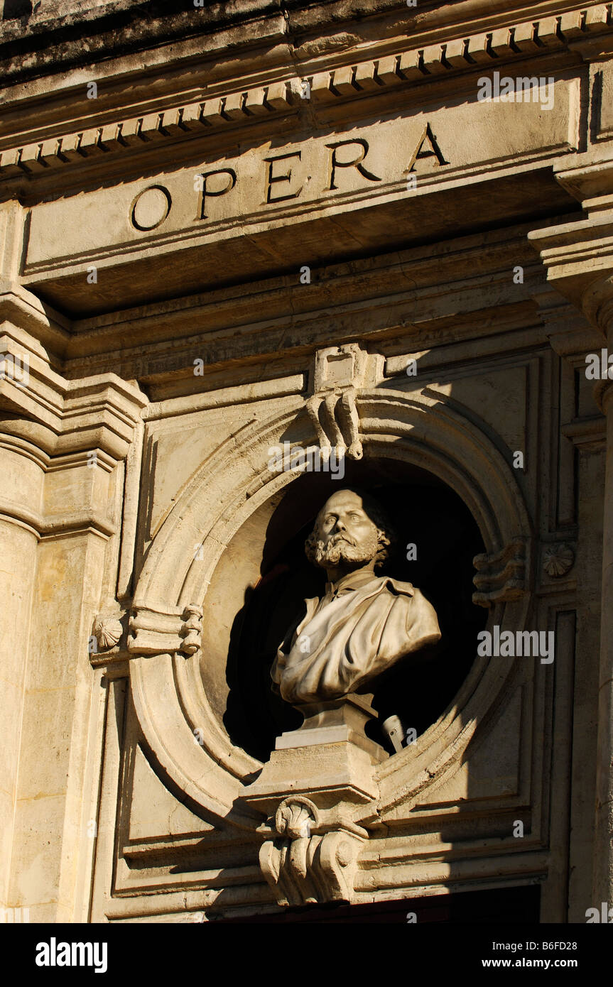 Opera, lettering on the theatre, Orange, Provence, France, Europe Stock ...