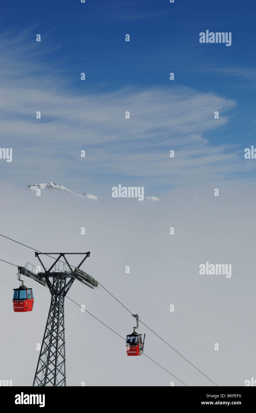Maennlichen Cableway with view of Mt First and Mt Wetterhorn ...