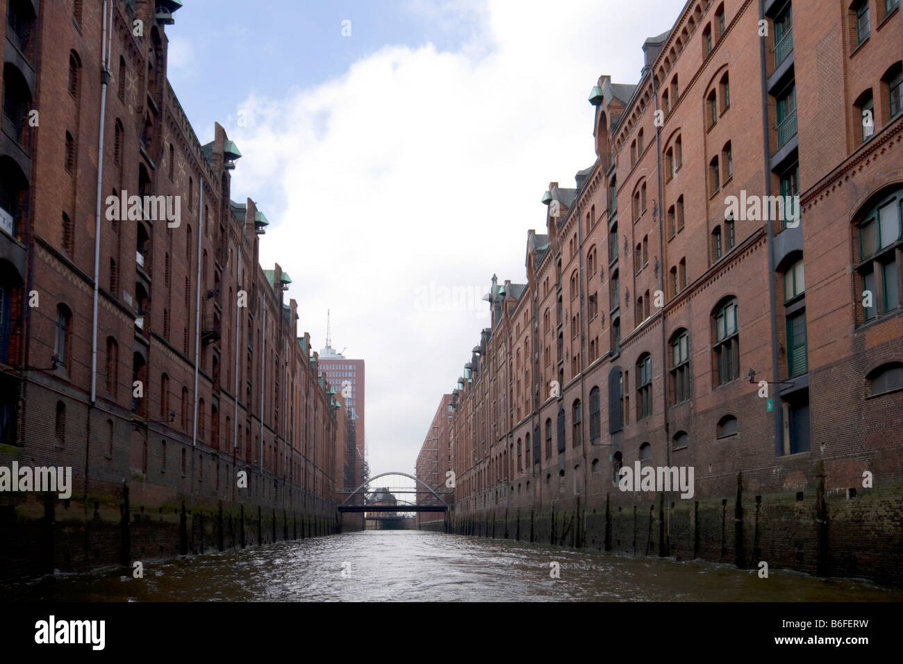 Warehouse district, old brick warehouses, Hamburg, Germany, Europe ...