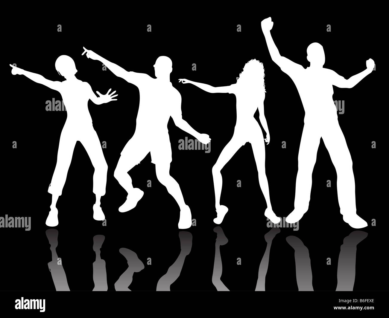 Silhouettes of people dancing Stock Photo - Alamy