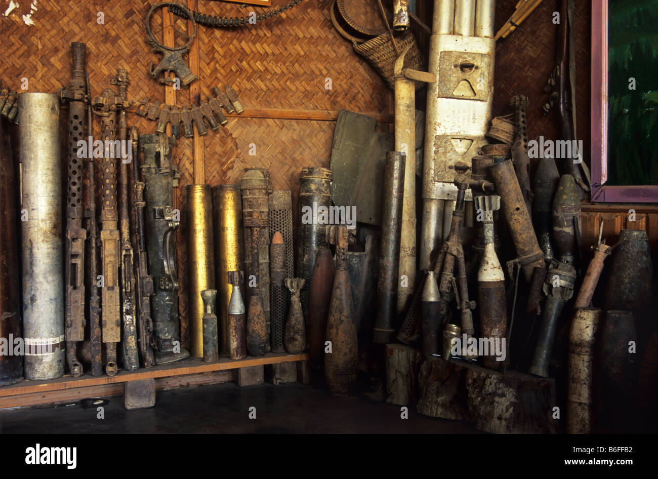 US Vietnam-era war scrap, cluster bombs, grenades and missiles on ...