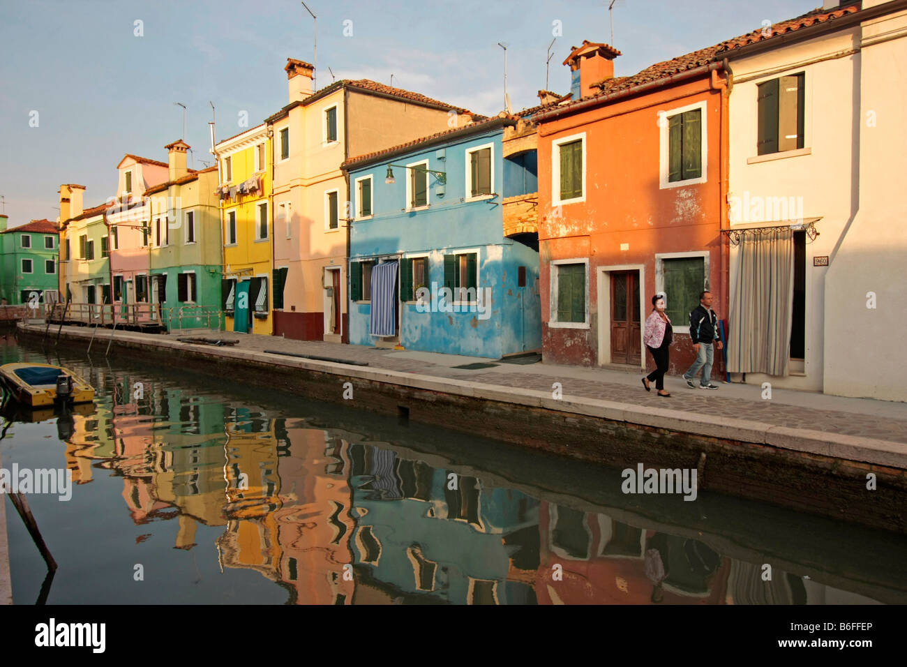 Island of Burano in the Venetian Lagoon, renowned for its colorfully ...