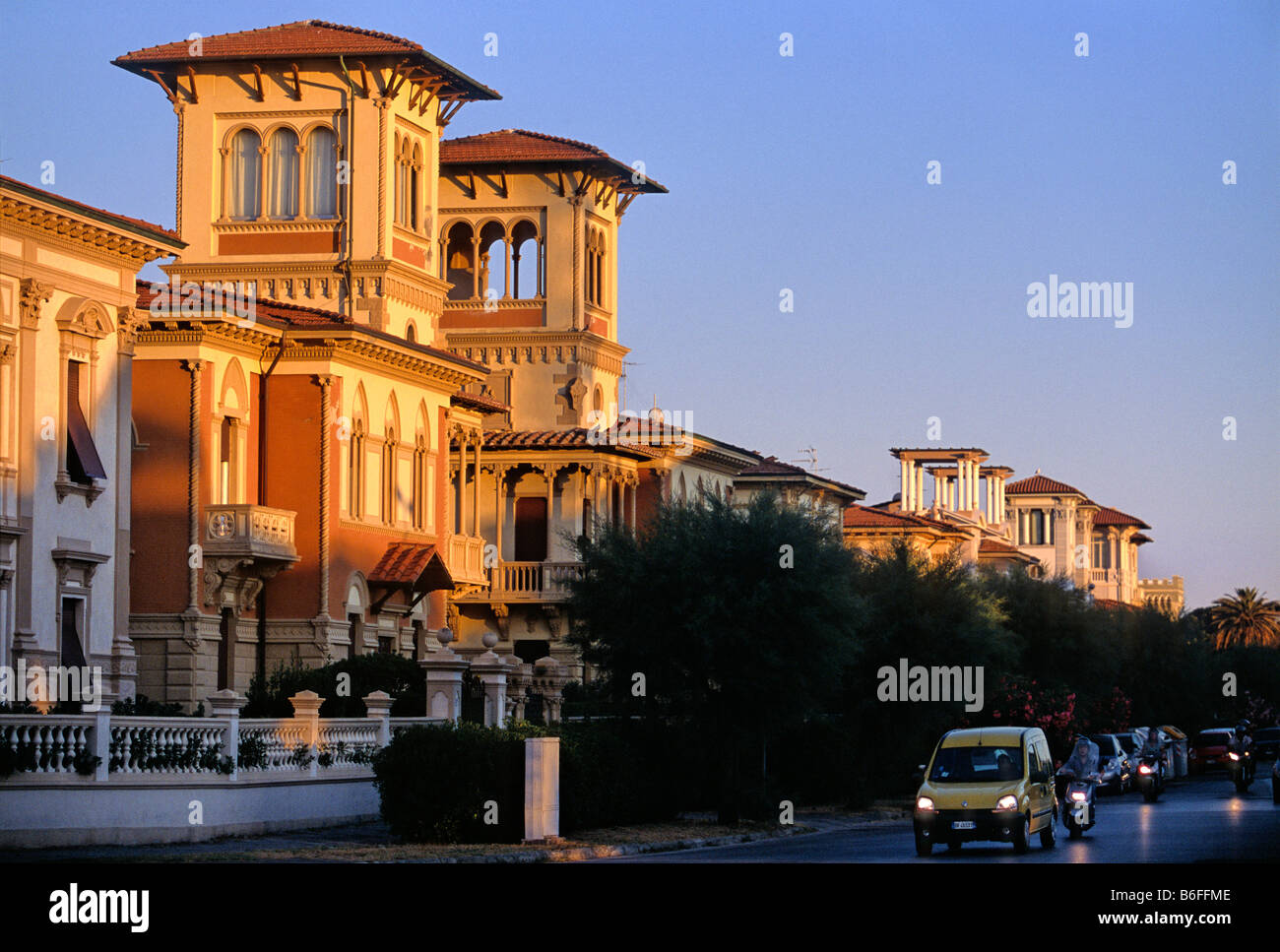 Art nouveau villas, Viale Italia, Livorno, Tuscany, Italy, Europe Stock ...