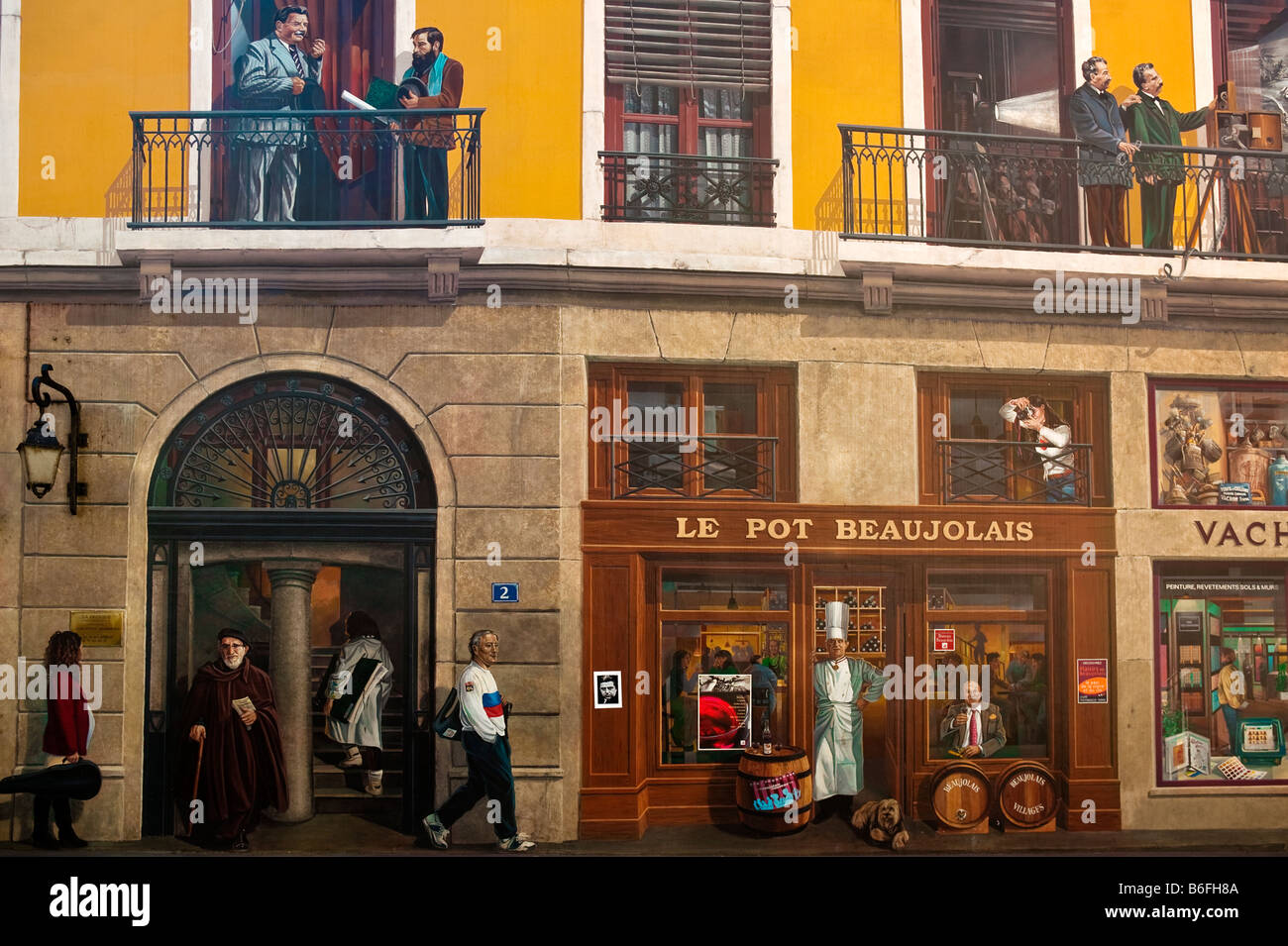 PAINTED WALL FRESQUE DES LYONNAIS FRANCE Stock Photo - Alamy