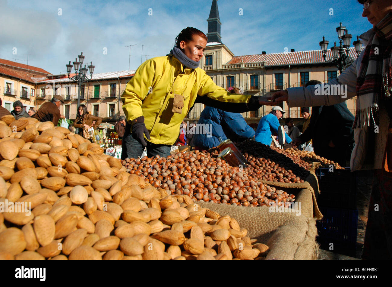Mayor Square street market LEON Castile and Leon Spain Stock Photo - Alamy