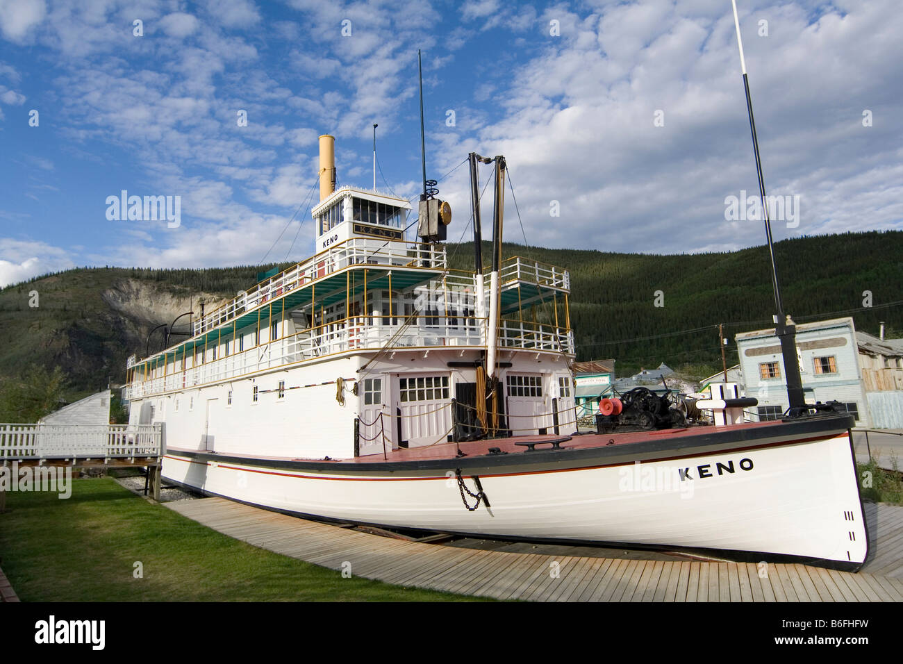 Historic paddle wheel steamer S.S. Keno, Dawson City, Yukon Territory ...