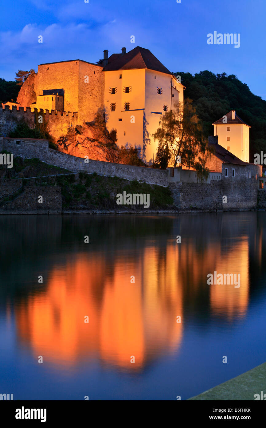 Veste Niederhaus at the promontory of the confluence of the Ilz and ...