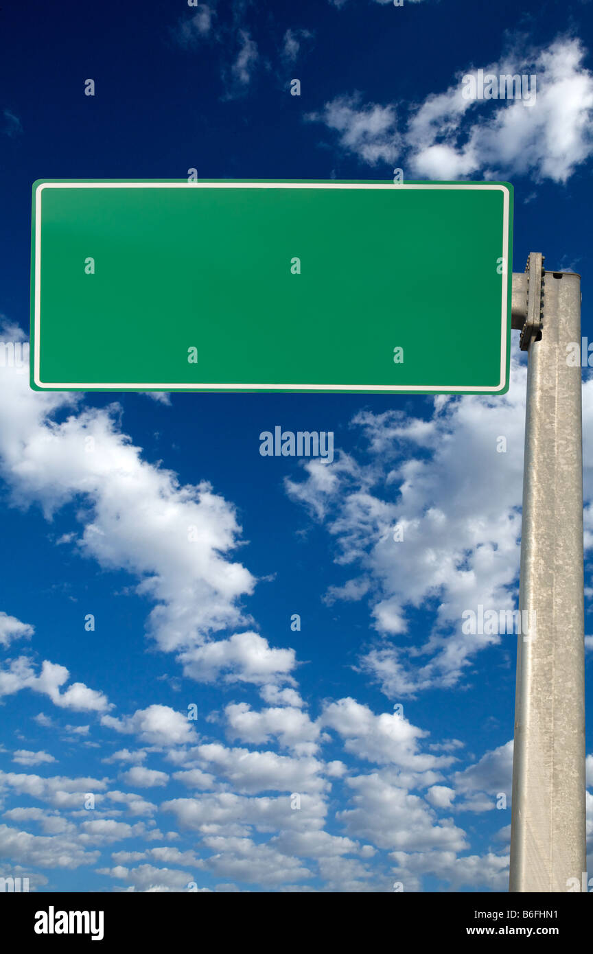 blank green traffic sign Stock Photo - Alamy