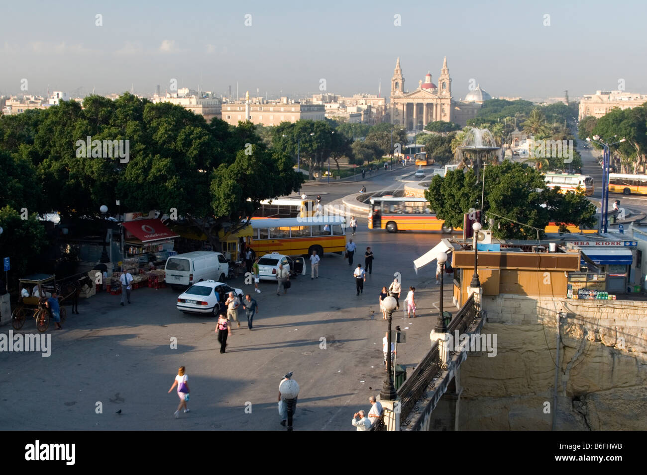 The bus station outside Valletta in Malta Stock Photo - Alamy