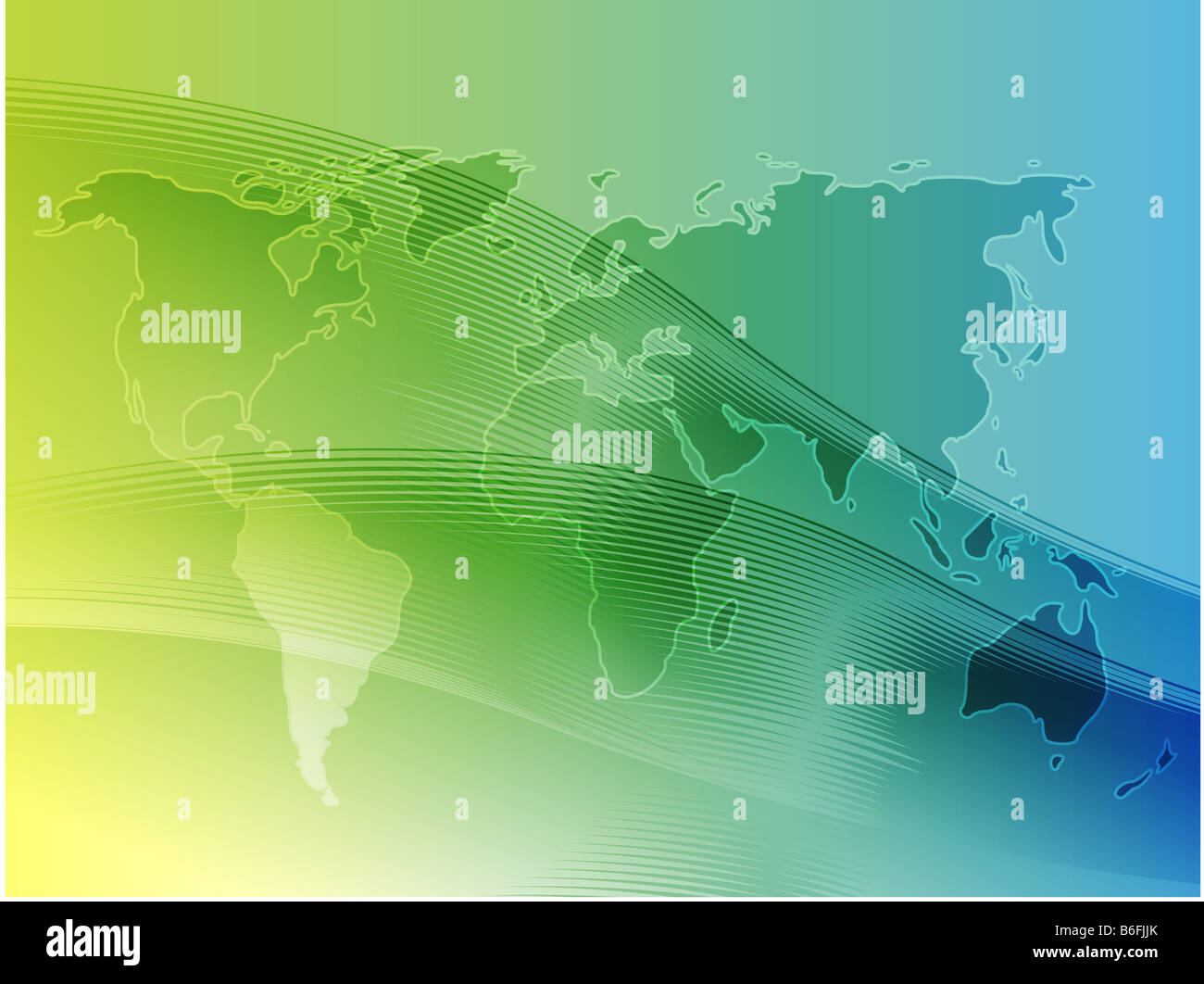Map of the world illustration with wavy gradient curves Stock Photo - Alamy