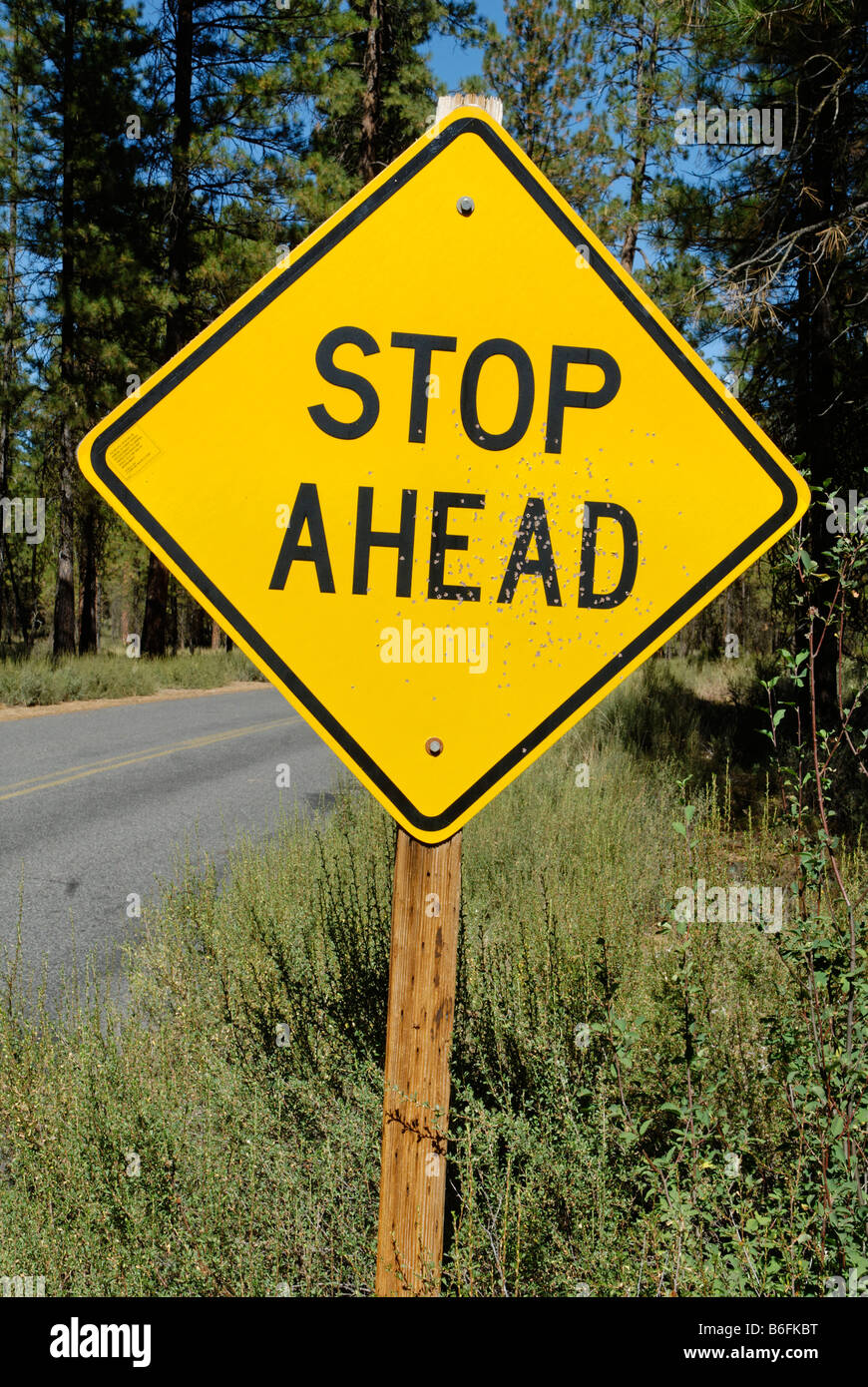 Stop ahead traffic sign usa hi-res stock photography and images - Alamy