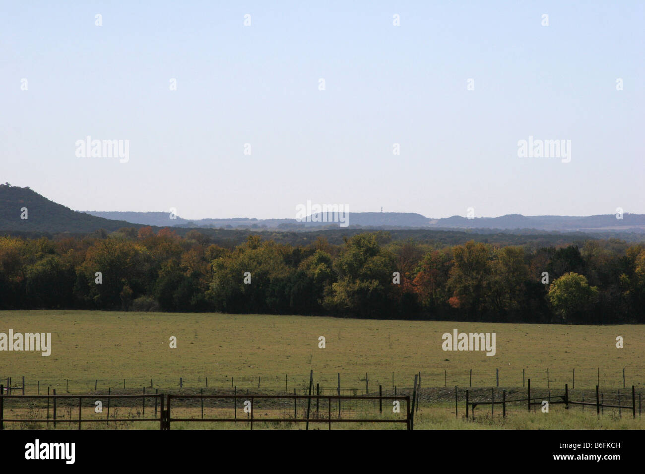 A Texan landscape of plateaus in Fall from a ranch Stock Photo - Alamy