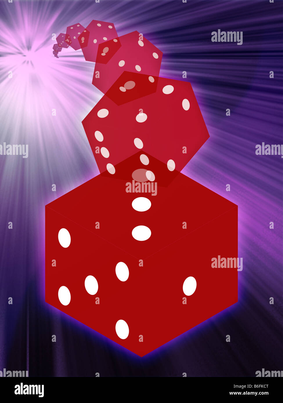 Illustration of translucent rolling red dice showing gambling Stock ...