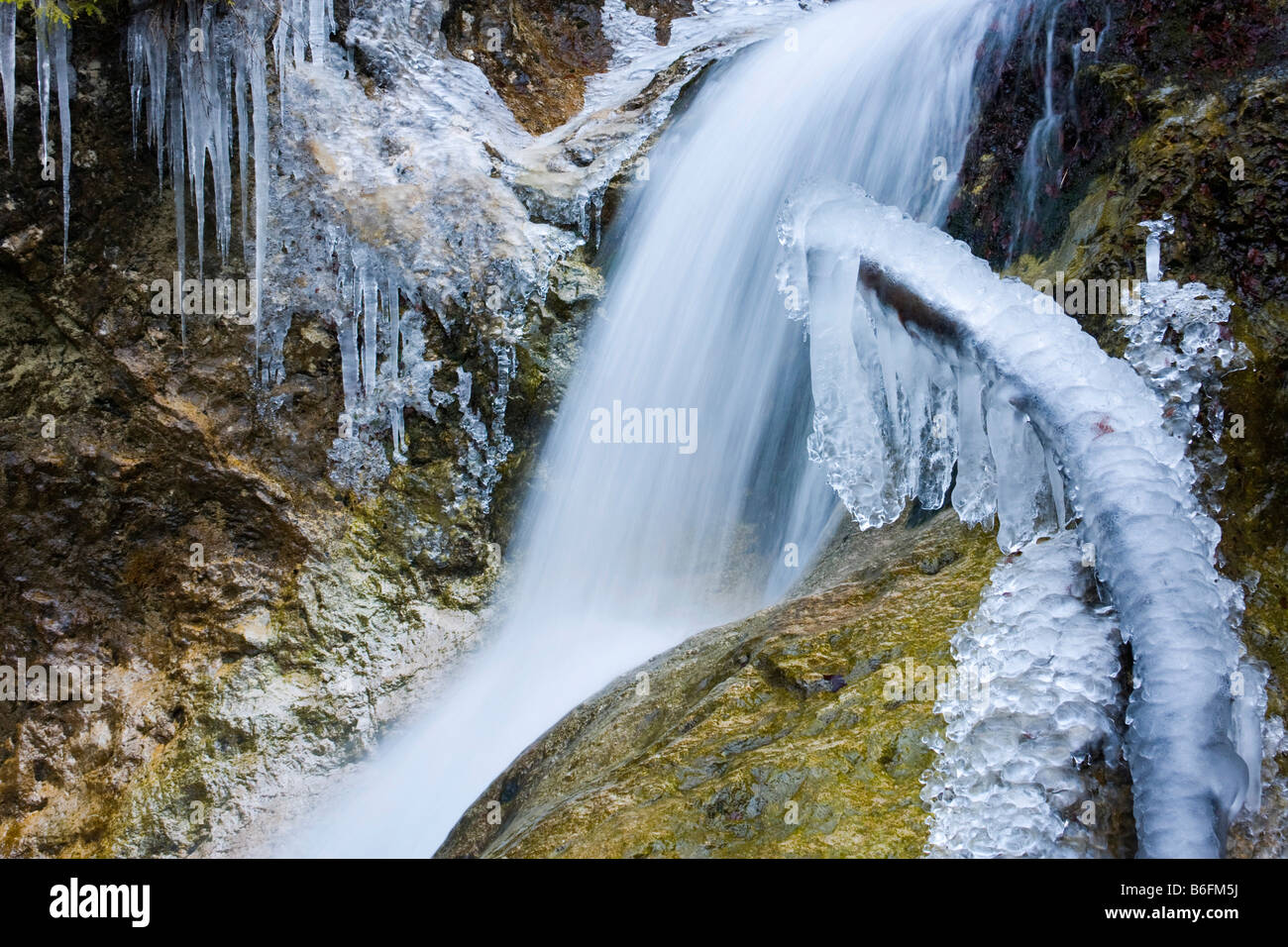 Winter brook in the Horne Diery canyon, Mala Fatra National Park ...