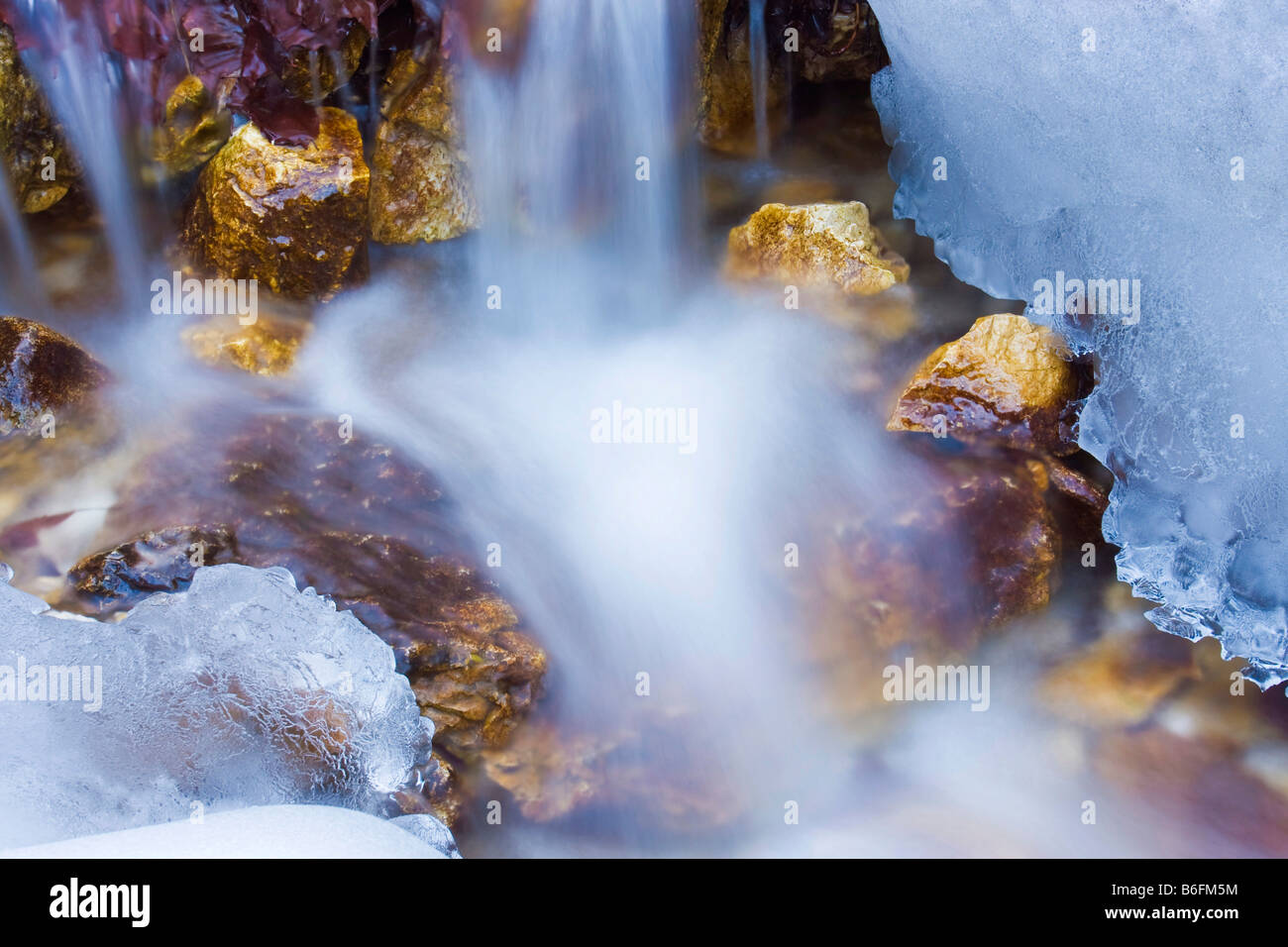 Winter brook in the Horne Diery canyon, Mala Fatra National Park ...