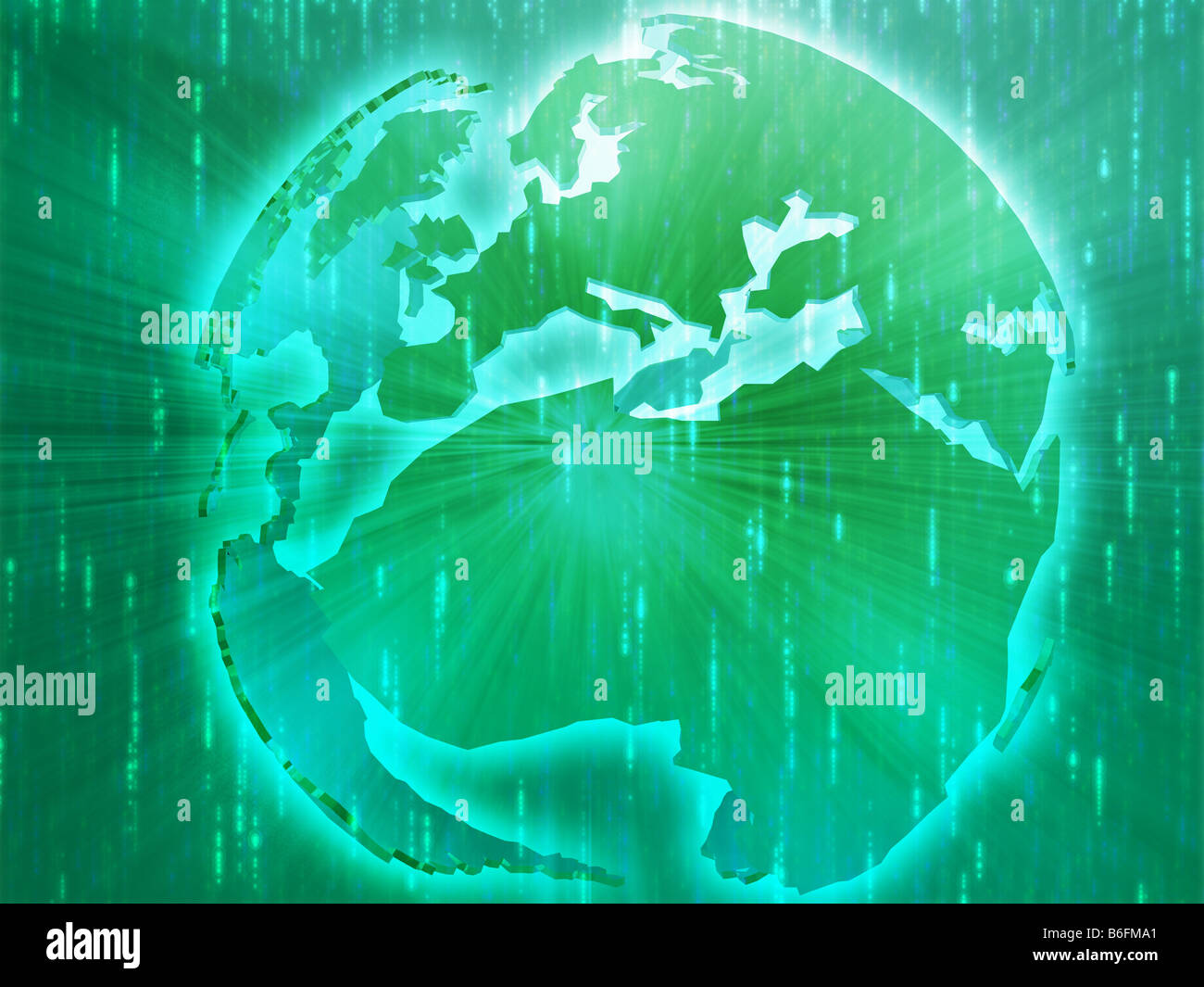 Map of the Europe on a spherical globe cartographical illustration ...
