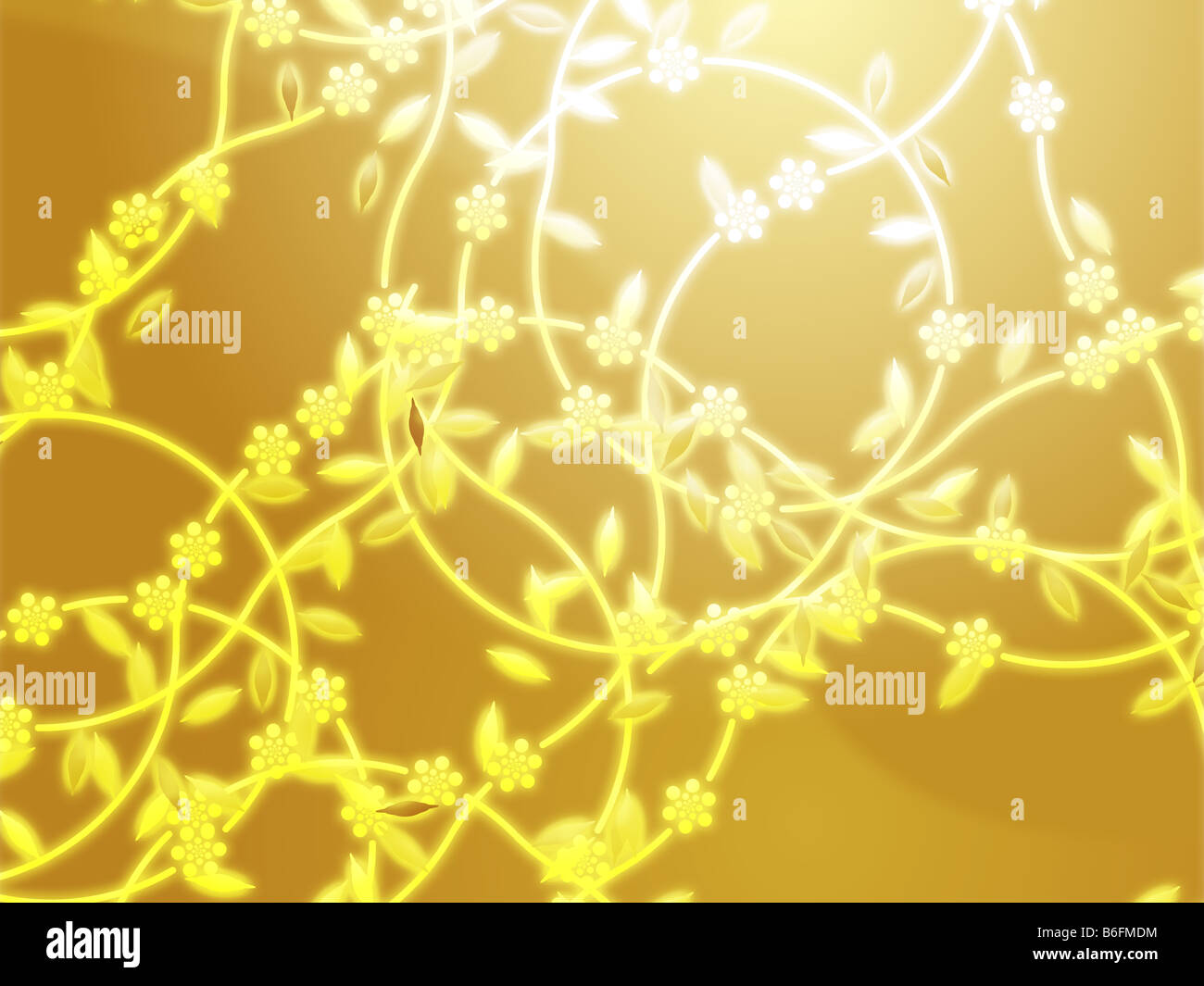 Floral nature themed design illustration with leaves and blossoms Stock ...