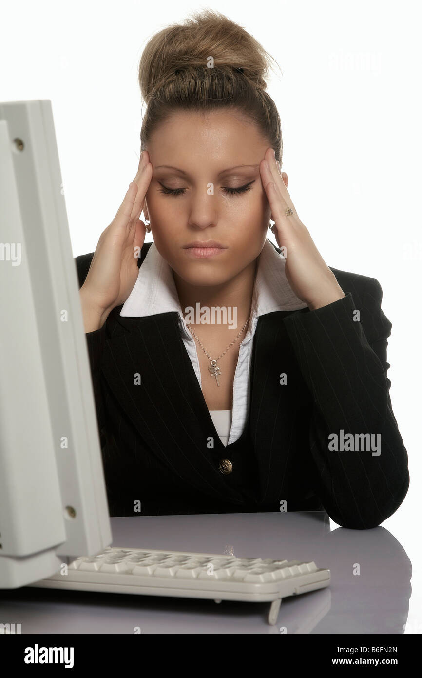Office worker or business woman stressed out Stock Photo - Alamy
