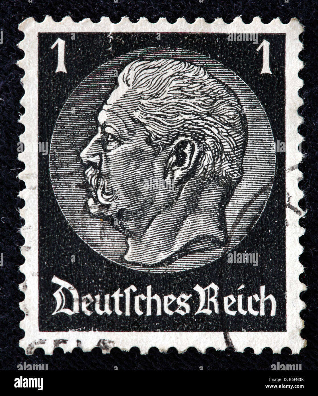 Paul von Hindenburg, President of Germany (1925-1934), postage stamp ...