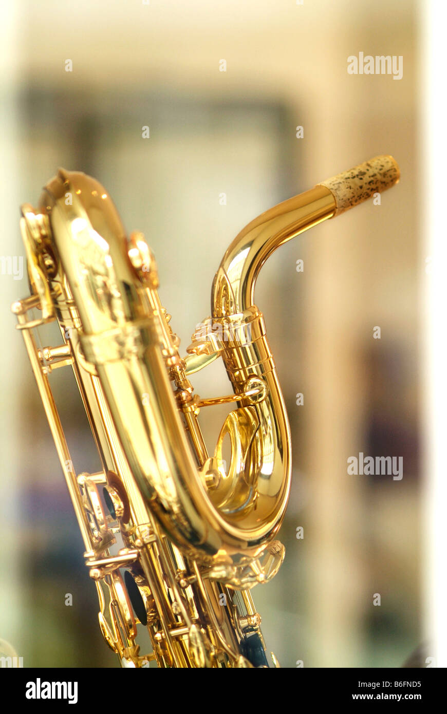 Impression of an old saxophone, section Stock Photo - Alamy