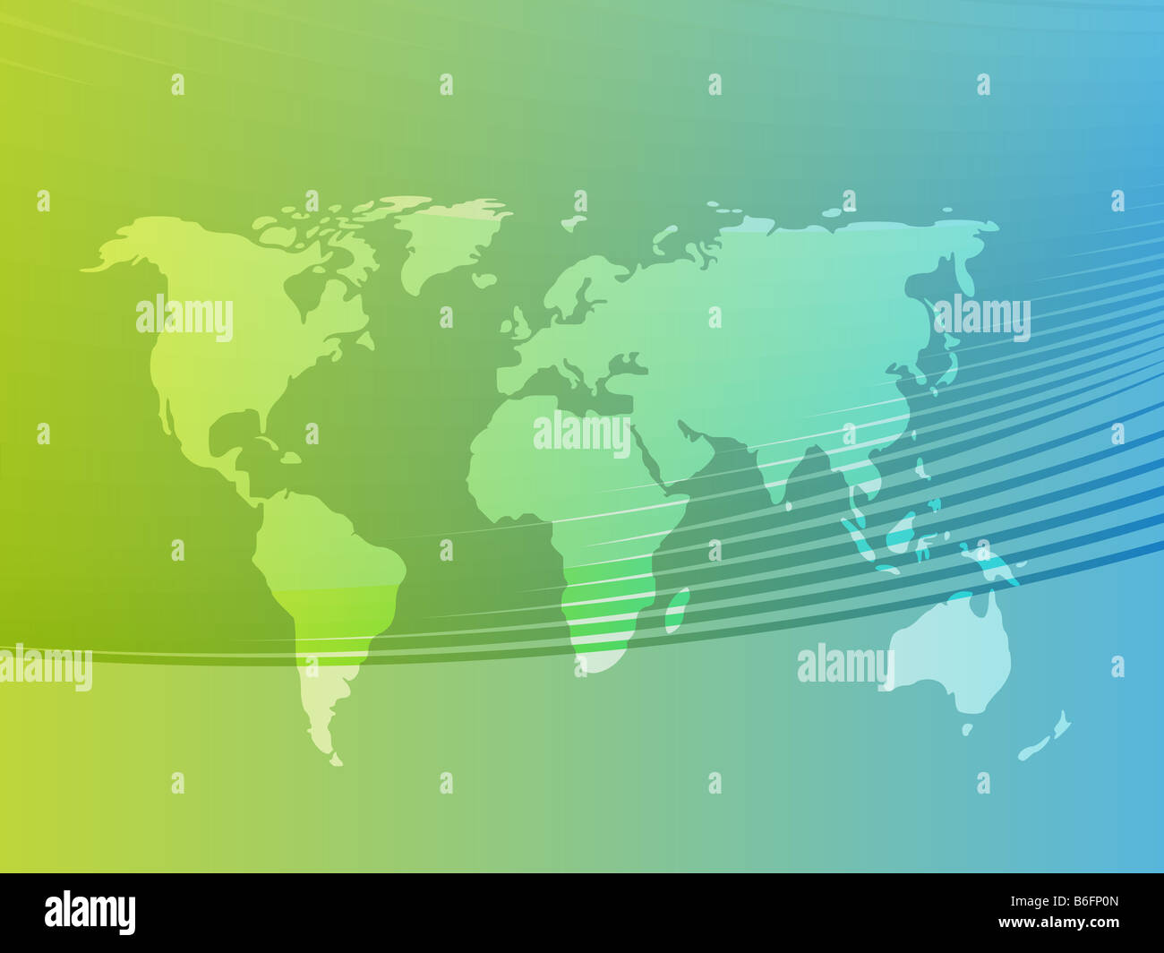 Map of the world illustration with abstract curved lines Stock Photo ...