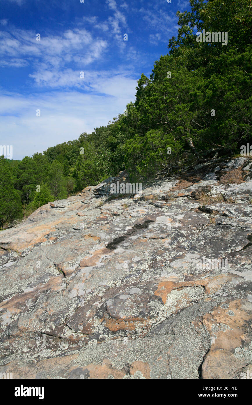 Sandstone formation at the Rim Rock Trail, a hiking tour in the Shawnee ...