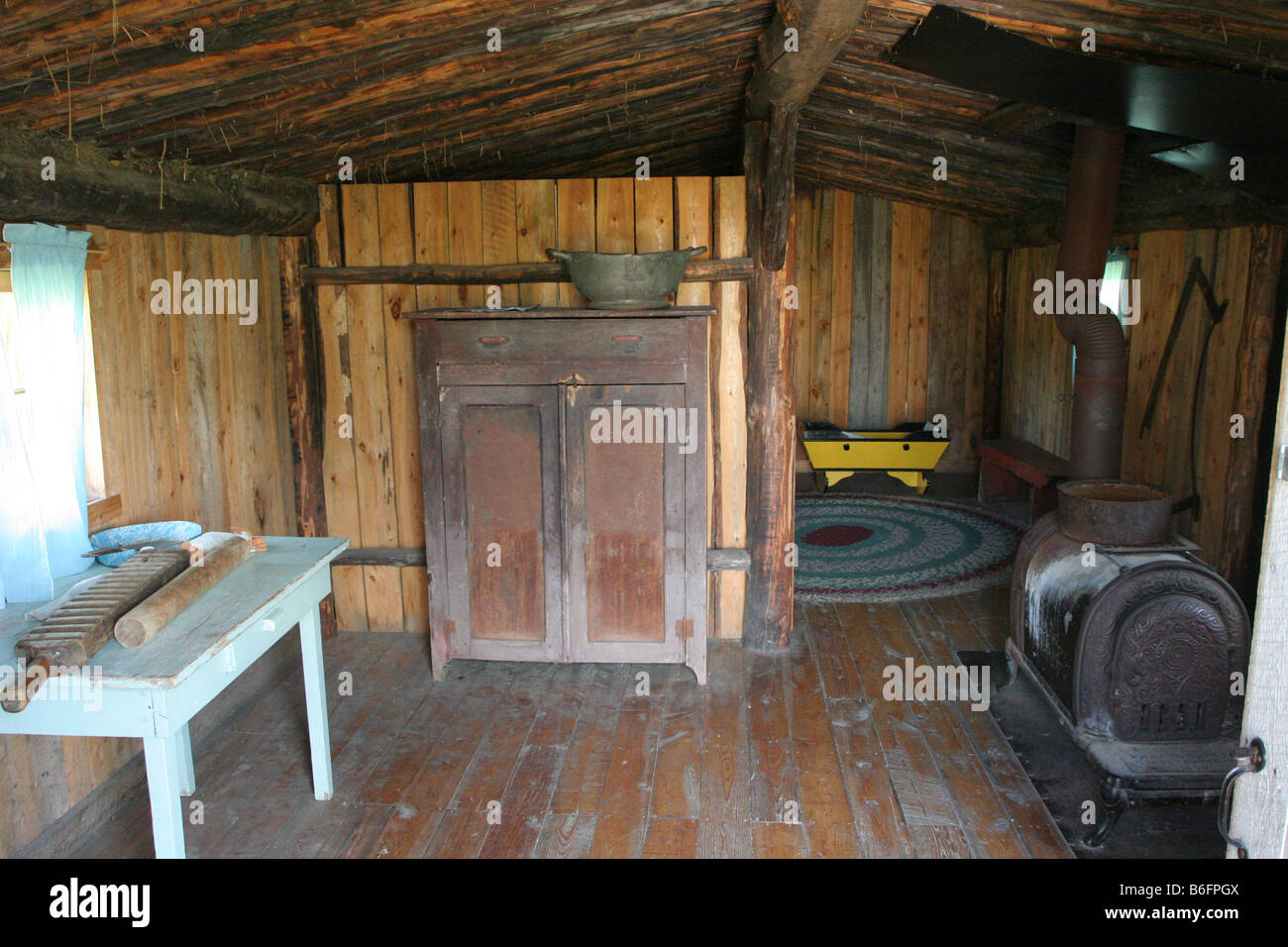 Interior of Semlin hut at the Mennonite Heritage Museum Stock Photo - Alamy