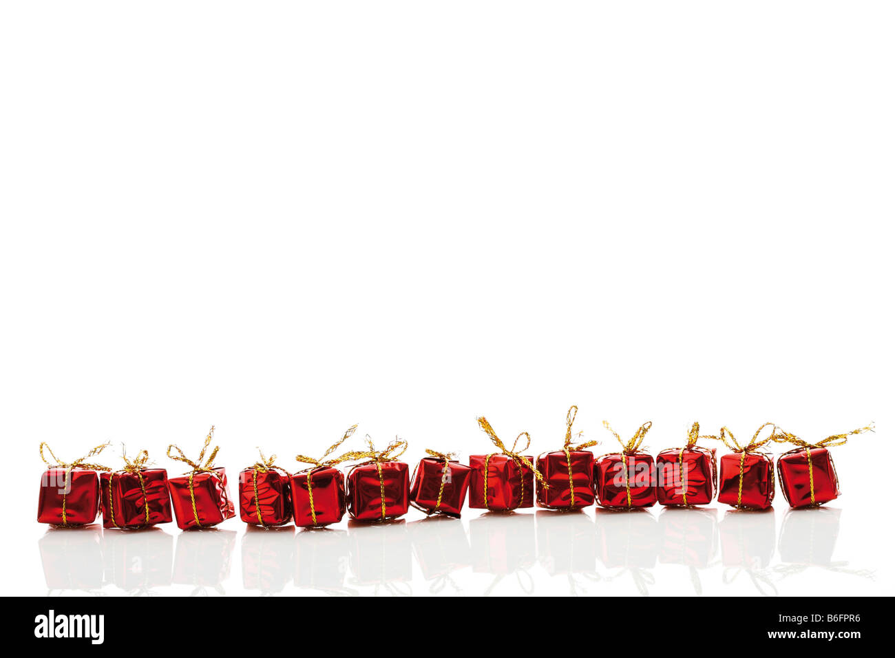 Row of presents Stock Photo - Alamy