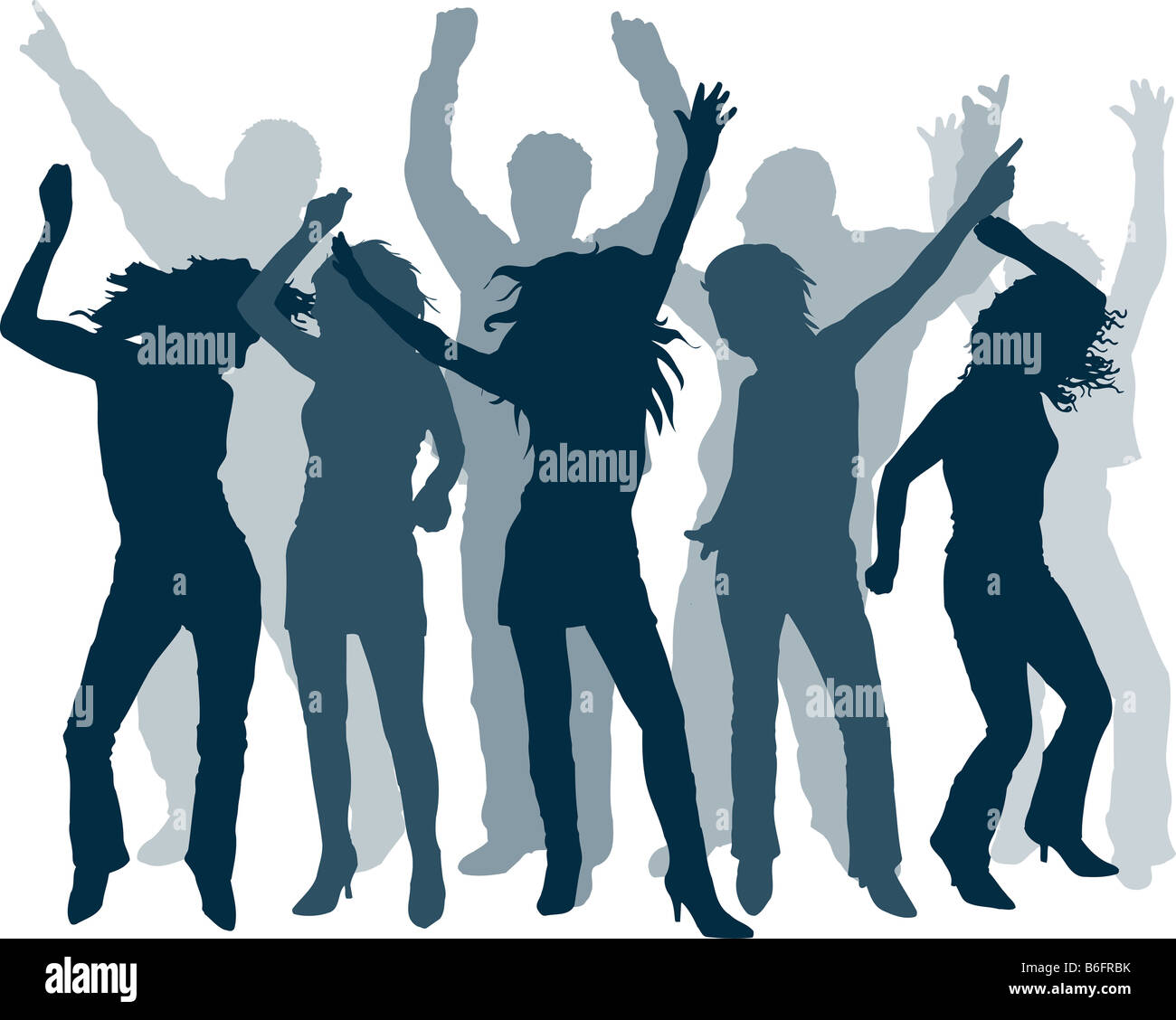 Disco dance silhouettes Cut Out Stock Images & Pictures - Alamy