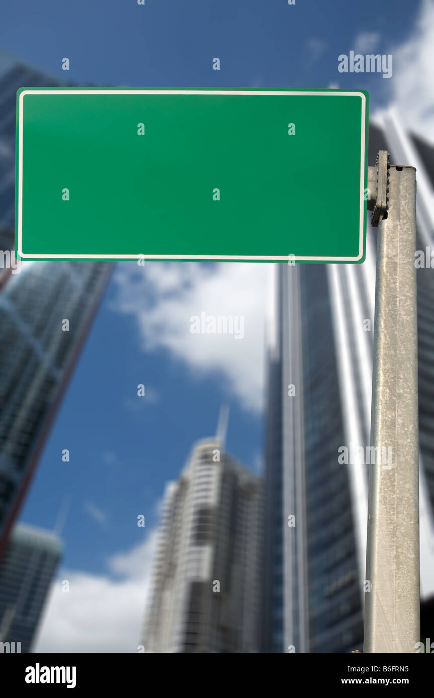 blank green traffic sign Stock Photo - Alamy